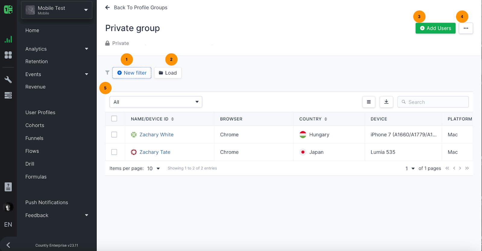 Profile Groups – Countly